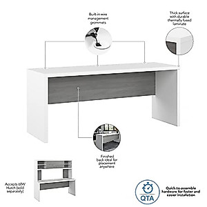 Bush Business Furniture Echo Computer Desk, Pure White and Shiplap Gray