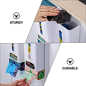 Cabilock Wall Mount Grocery Bag Dispenser Wall Mount Garbage Bag Saver Hanging Storage Box for Household Kitchen Bathroom