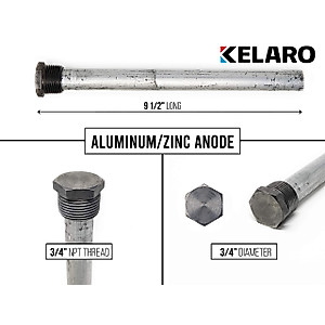 RV Water Heater Aluminum Zinc Anode Rod by Kelaro - Fits Suburban and Mor-Flo Camper Water Heaters
