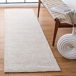 SAFAVIEH Metro Collection Runner Rug - 2'3" x 12', Natural & Ivory, Handmade Wool, Ideal for High Traffic Areas in Living Room, Bedroom (MET999A)