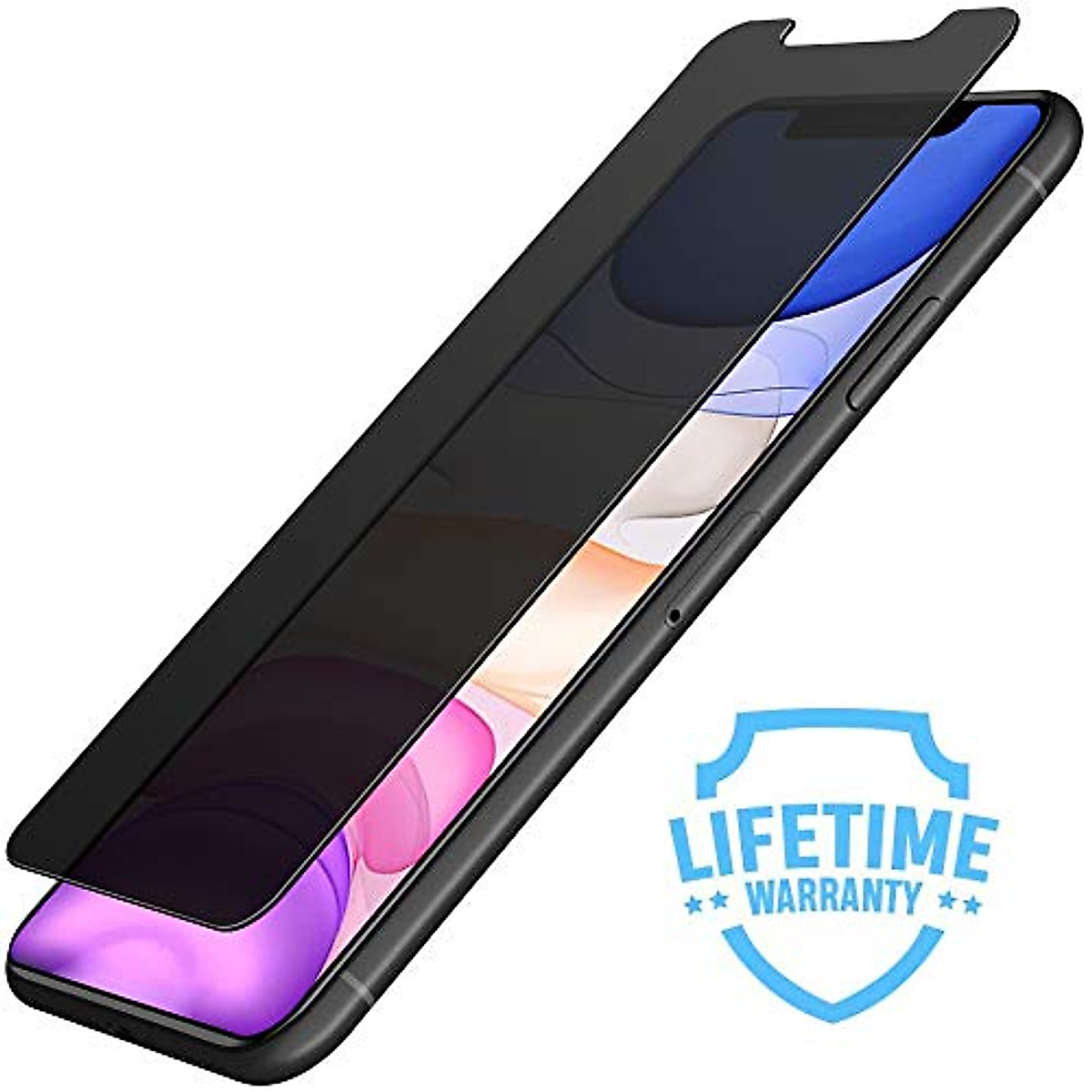 Fotbor for iPhone XR/iPhone 11 Screen Protector Privacy Tempered Glass Film, [2 Pack] iPhone 11 Privacy Screen Protector/iPhone XR Privacy Screen Protector Anti Spy Easy Install Case Friendly 6.1 Inch