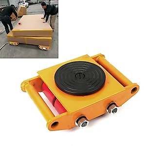 6T Industrial Machinery Mover with 360° Rotation Plat 13200lbs Machinery Moving Skates with 4 Roller Wheels Machinery Mover Dolly Skate, Orange, 1PC