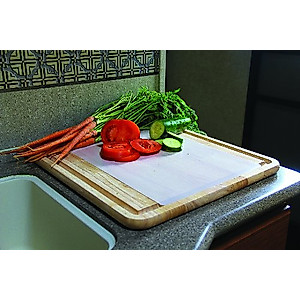 Camco - 43753-A Hardwood Cutting Board and Stove Topper With Non-Skid Backing, Includes Flexible Cutting Mat
