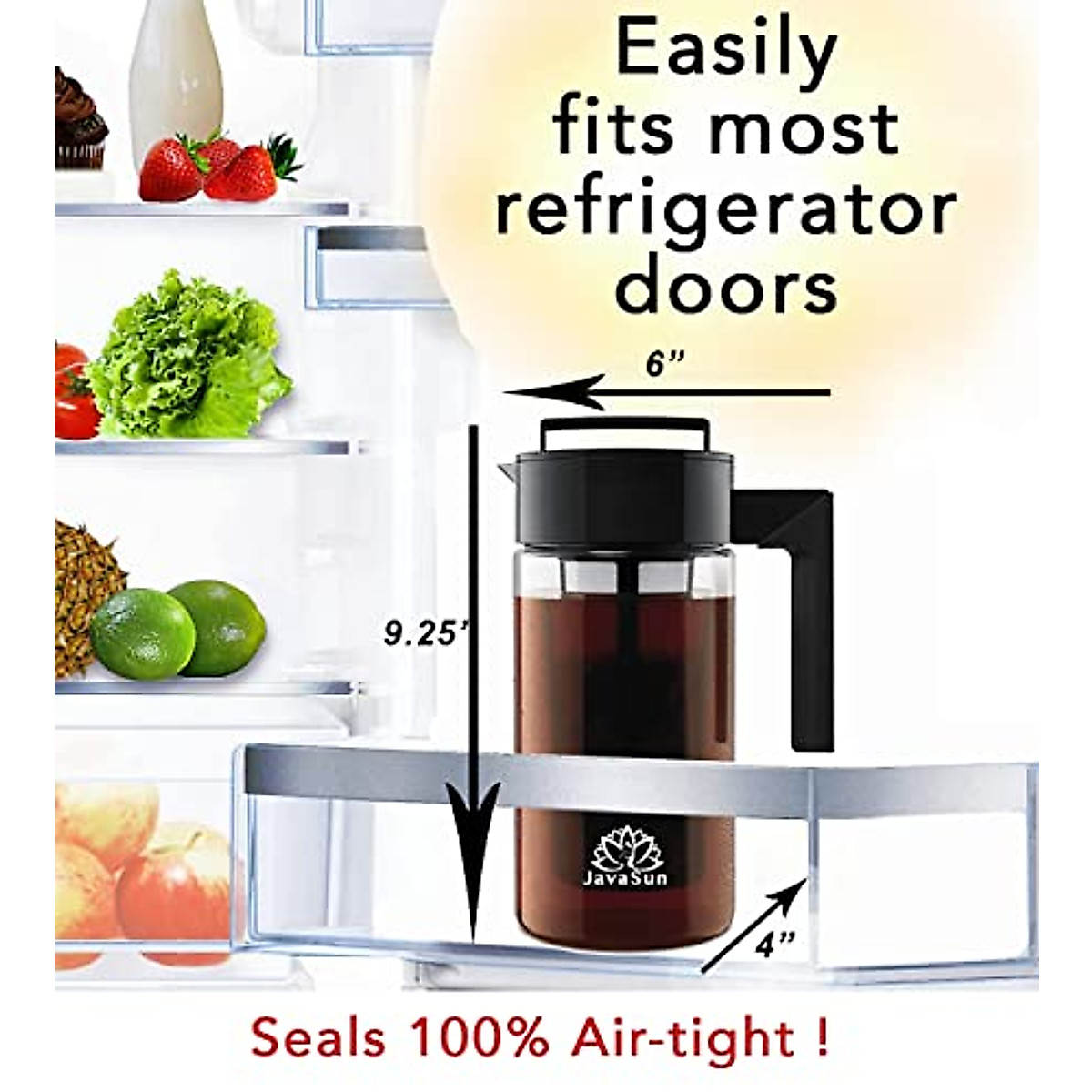 JavaSun Deluxe Cold Brew Coffee Maker, 1.3 Quart Heavy-Duty Tritan Pitcher (Classic)