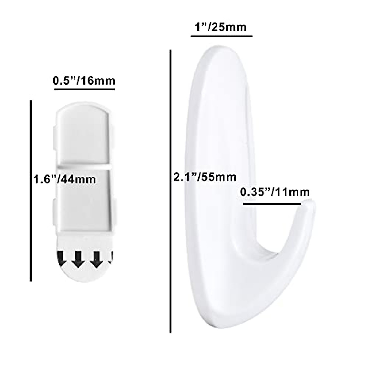 Gluest Adhesive Hooks 5pcs Shower Hooks Kitchen Medium Wall Hooks Hold Up to 22lbs Coat Hooks, Key Hooks for Robe Towel Hooks Hanger