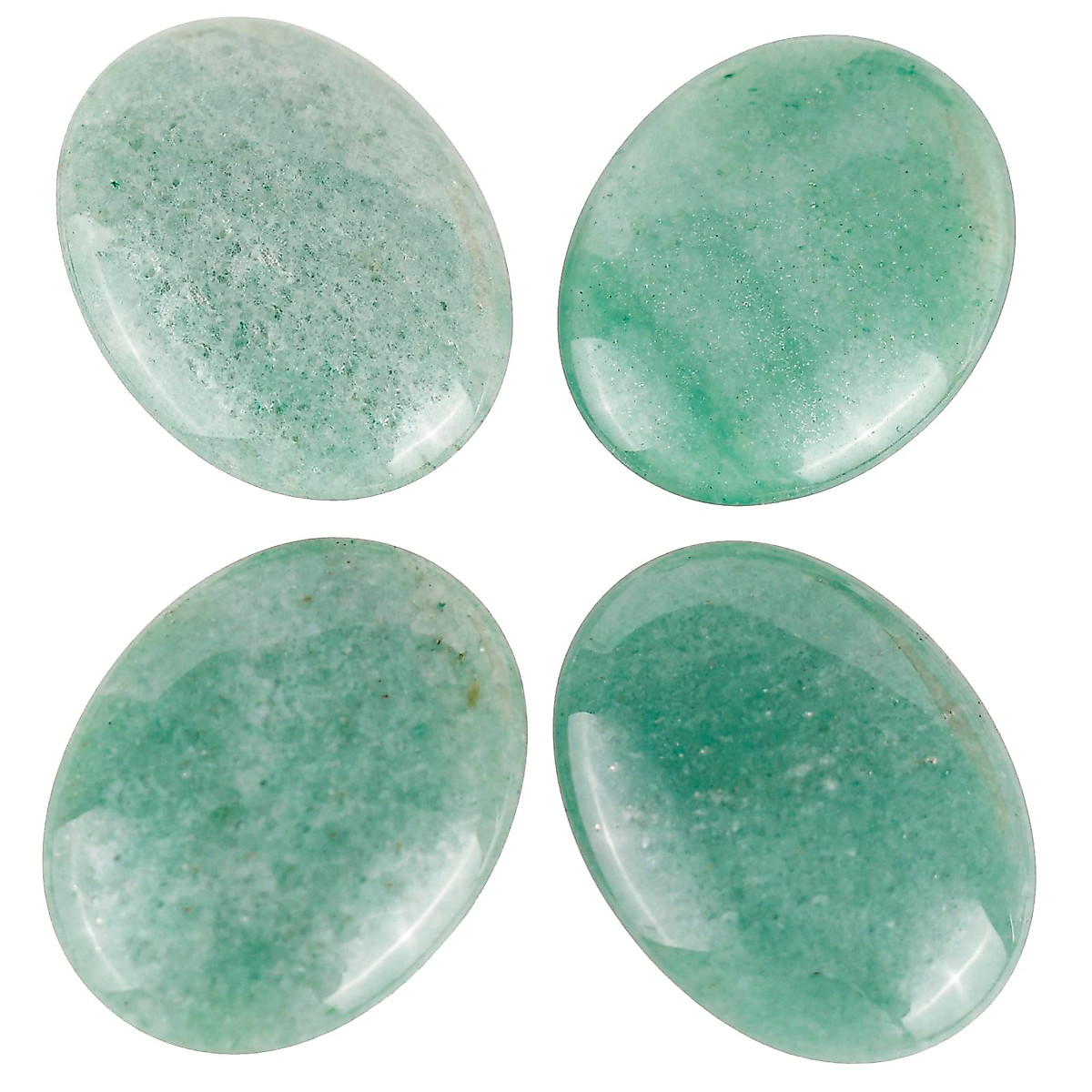 mookaitedecor Green Aventurine Palm Stone,Oval Shape Pocket Worry Stones for Crystal Healing Meditation Set of 4
