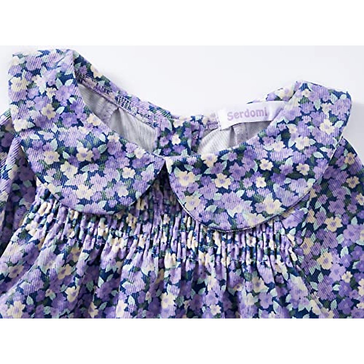 Cute Floral Smocked Ruffle Long Sleeve Blouse Shirt for Baby & Kid Girls Size 6T