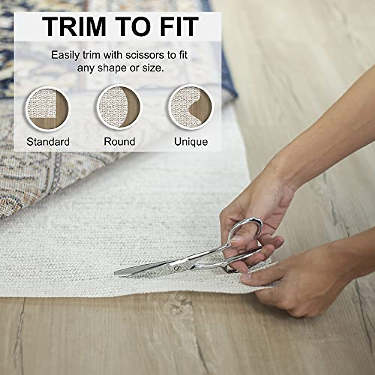 Mohawk Home 5' x 5' Round Non Slip Rug Pad Gripper, Made in USA, Grips Keeps Area Rugs in Place – Safe For All Floors