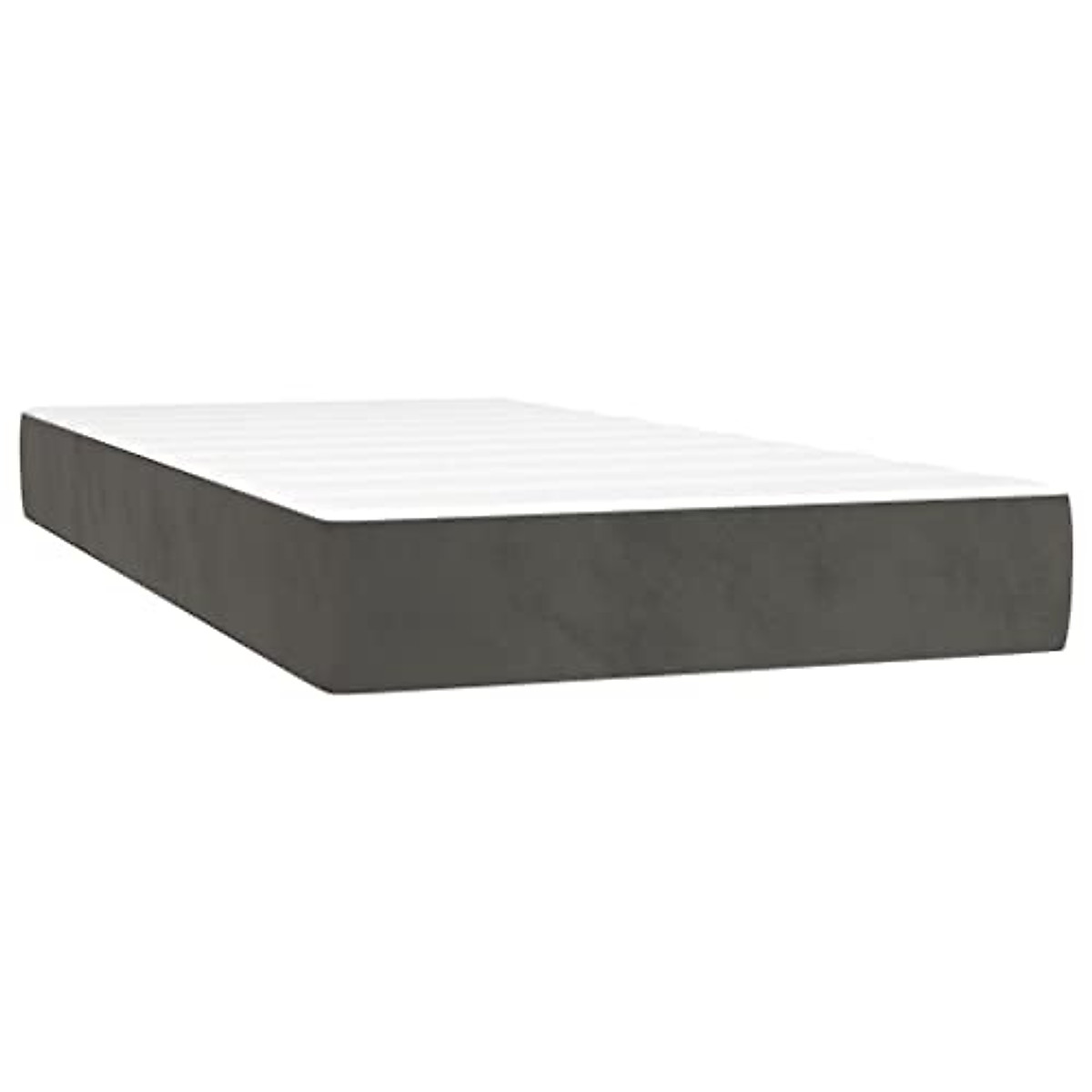 vidaXL Bed Frame, Box Spring Bed Single Platform Bed with Mattress, Bed Frame Mattress Foundation with Headboard for Bedroom, Dark Gray Twin Velvet