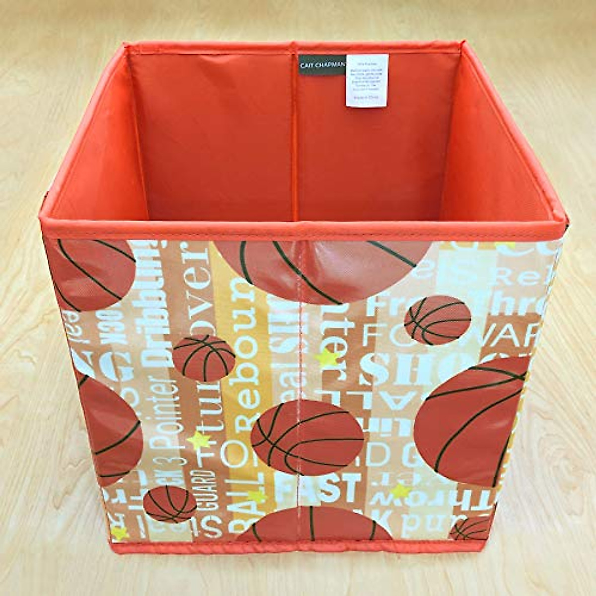 Passion for Basketball Collection 11"x11"x11" Storage Cube (Wooden Background)