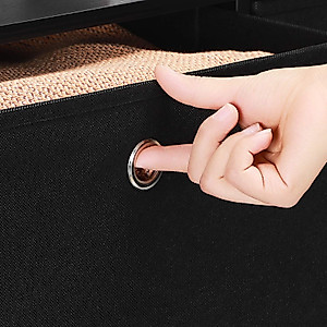 SONGMICS Storage Chest Dresser 5 Fabric Drawers Closet Apartment Dorm Nursery, 23.6 x 11.8 x 32.9 Inches, Black