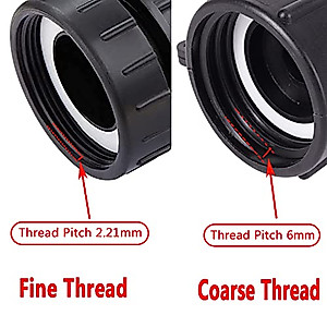 IBC Tote Tank Adapter, Drain Adapter 2" NPT Fine Thread to 3/4" Outside Thread Garden Water Hose Conector Male Adapter Fitting