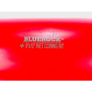 9" Inch Diamond Wet Core Drill Bit 1-1/4” Threaded by BLUEROCK Tools for Concrete Rebar Asphalt Brick Rock Masonry Hole Barrel Coring