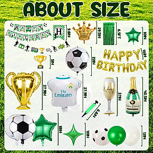 112PCS Soccer Party Decorations, Soccer Theme Birthday Party Decorations Balloons Set Decoration Items for Soccer Games Celebration Party Supplies for Soccer Fans Best Gifts