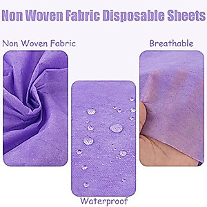 Framendino, 50 Pack Purple Disposable Massage Table Sheets Waterproof Non Woven Fabric Breathable Bed Cover for Salon Chair Hotel Lash Beds 31"x70"