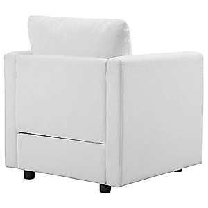 Modway Activate Contemporary Modern Fabric Upholstered Accent Lounge Armchair In White