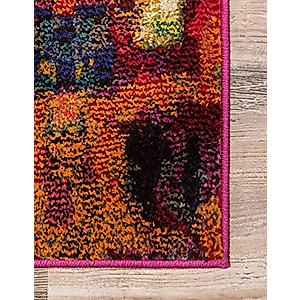 Unique Loom Jardin Collection Colorful, Vibrant, Abstract, Modern Area Rug, 3 ft 3 in x 5 ft 3 in, Multi/Blue