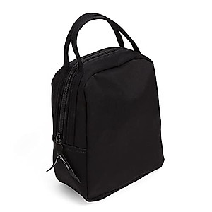 Vera Bradley Women's Cotton Lunch Bunch Lunch Bag, True Black - Recycled Cotton, One Size
