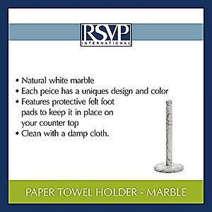 RSVP International Kitchen Collection Countertop Paper Towel Holder, Marble 5.13 x 12.75