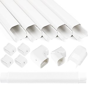 Mini Split Line Set Cover Kit 3"W 10Ft Air Conditioners Decorative PVC Slim Line Cover for Central AC & Heat Pumps Systems Tubing Cover