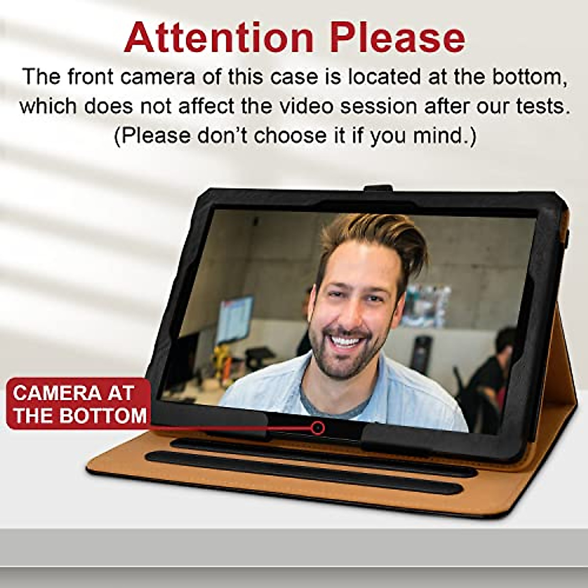 Grifobes All New Kindle Fire HD 10 Tablet & Fire HD 10 Plus (11th Generation,2021 Released) Case, Smart Auto Sleep/Wake Multi-Angle Stand Folio Cover with Stylus Holder/Pocket (Black+Brown)