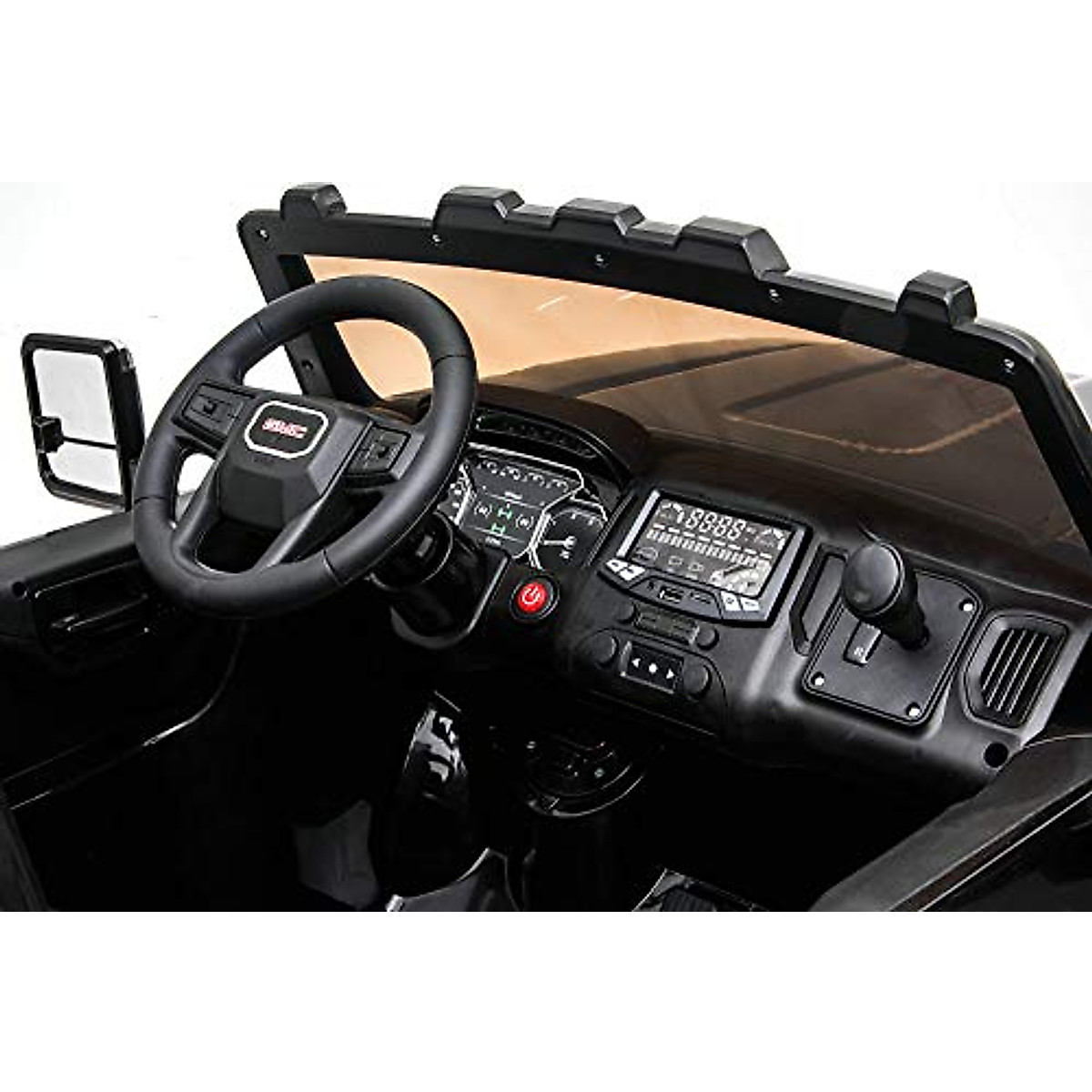 DAKOTT GMC Sierra Denali HD Two Seater 12 Volt Ride-On Truck w/ 2.4G Remote Control, LED Lights, Horn, Music, MP3/USB, Storage Box, Spring Suspension, Electric Vehicle for Kids .