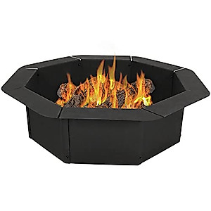 Sunnydaze 2.2mm Thick Steel Above-/In-Ground Octagon Fire Pit Insert - 38 Inches W