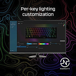 HyperX Alloy Origins 60 - Mechanical Gaming Keyboard, Ultra Compact 60% Form Factor, Double Shot PBT Keycaps, RGB LED Backlit, NGENUITY Software Compatible - Linear HyperX Red Switch