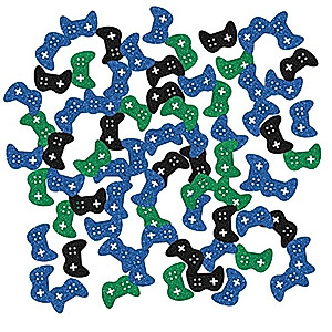 INNORU Video Game Confetti Glitter, Game Theme Birthday Table Confetti, Game Player Paper Scatter, Baby Shower Party Table Decorations Confetti, 120pcs