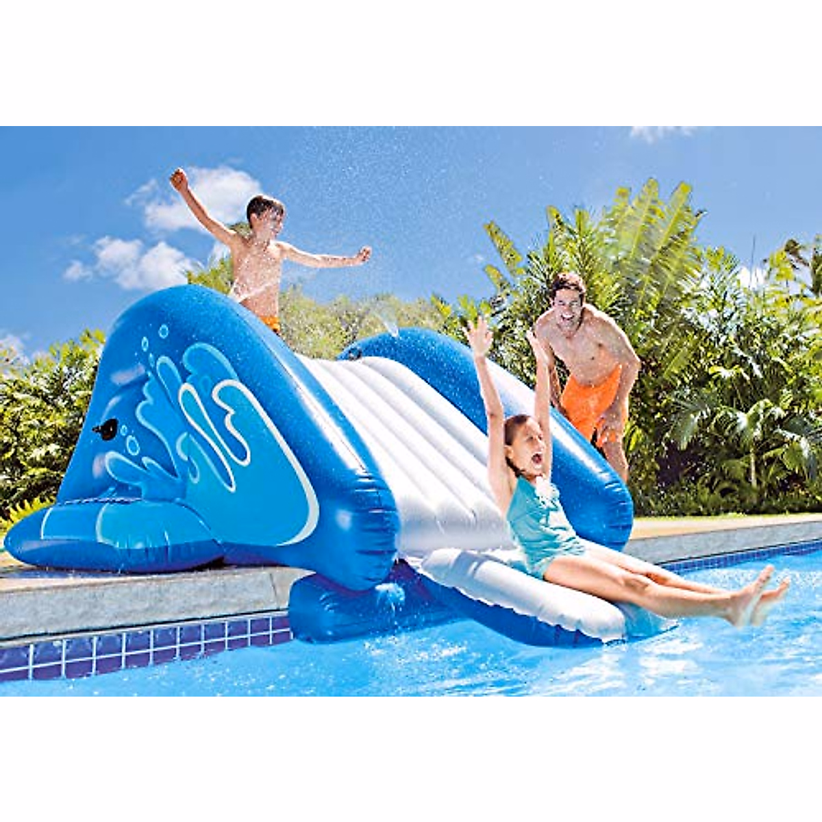 Intex 58849EP Kool Splash Durable Vinyl Inflatable Play Center Swimming Pool Water Slide with Built In Sprayers for Kids and Adults, Age 6 and Up
