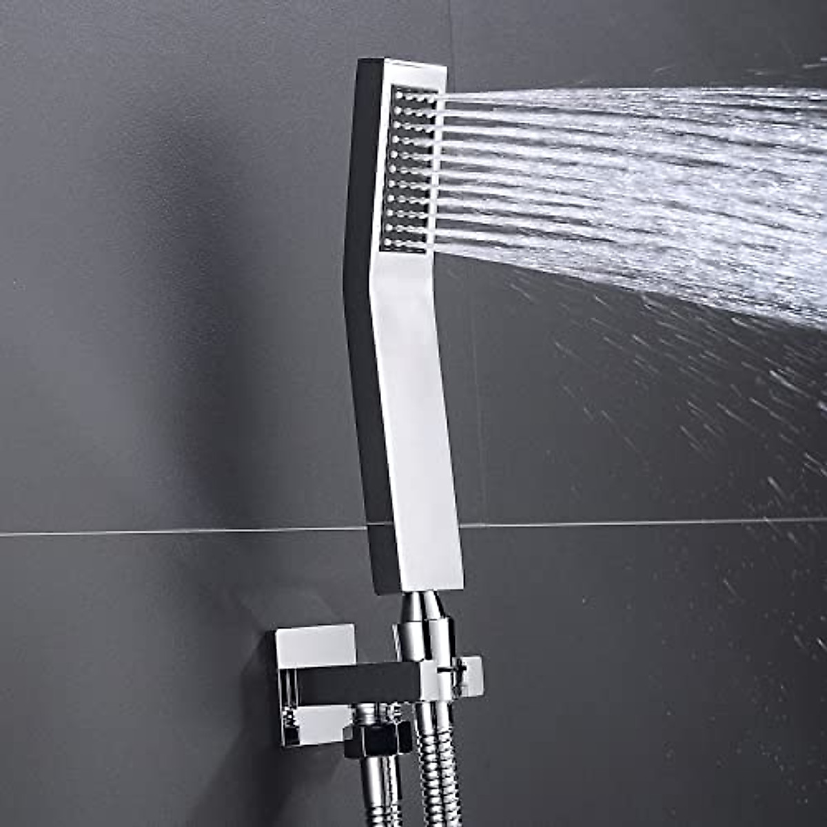 JEMITA Slim Handheld Shower Head Wall Mounted Connector Brass Chrome Handheld Water Saving Shower Heads (Color : Hand Shower Only)