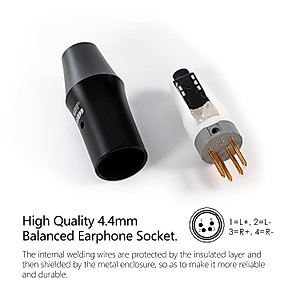 DD ddHiFi XLR44B (2022) XLR 4pin to 4.4mm Balanced Headphone Jack Adapter, Audio Converter for Earphones/Headphones