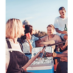 ecozy Portable Ice Maker Countertop, 9 Cubes Ready in 6 Mins, 26lbs in 24Hrs, Self-Cleaning Ice Machine with Handle/Ice Bags/Ice Scoop/Ice Basket, 2 Sizes Bullet Ice for Home Kitchen Office Bar Party