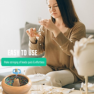 Bead Spinner Bowl with 5 Beading Needles, Spin Beading Bowl for Jewelry Making, Waist Bead Spinner with Seed Bead Kit, Stringing Bead Loader Holder