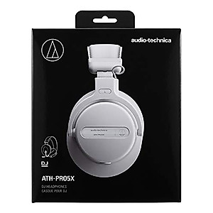 Audio-Technica ATH-PRO5XWH Professional Closed-Back Dynamic Over-Ear DJ Monitor Headphones, White
