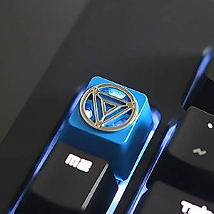 All Gaming Keycaps DIY Metal Keycap Stereo Embossed Personality Keycap for Cherry Switches Mechanical Keyboards (Iron Man)