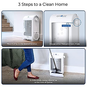 EyeVac Pet Touchless Vacuum for Pet Hair, Dust & Debris - 1400 Watts Professional Vacuum Active Infrared Sensors, High Efficiency Filtration, Bag-Less Canister (Tuxedo Black & Paw Prints)