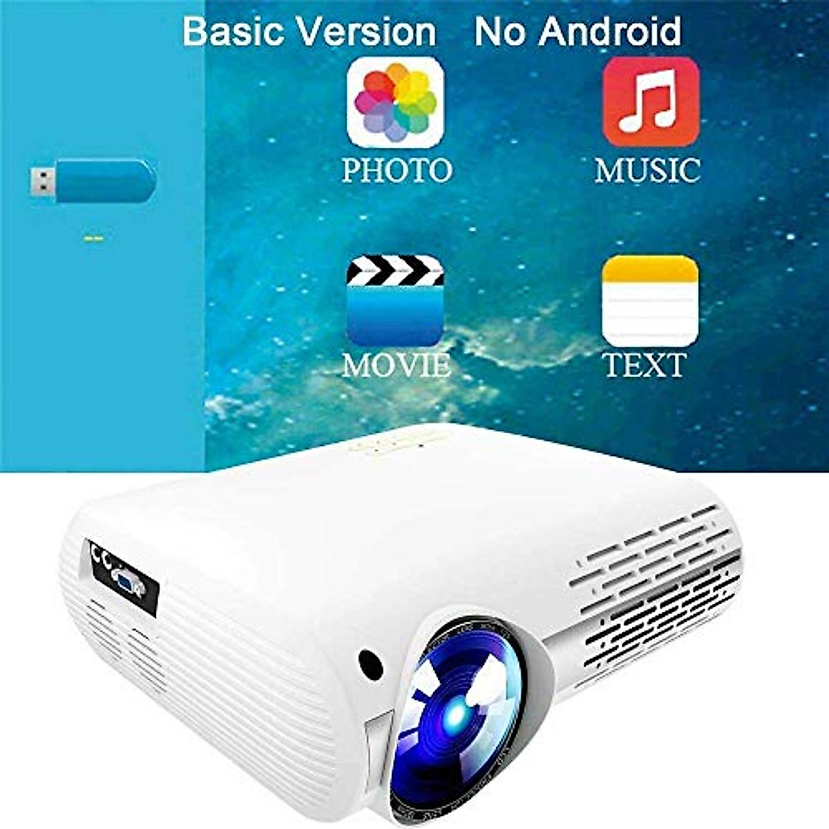 DROOS 1080P Mini Projector | 6500 Lumens Home Theater
