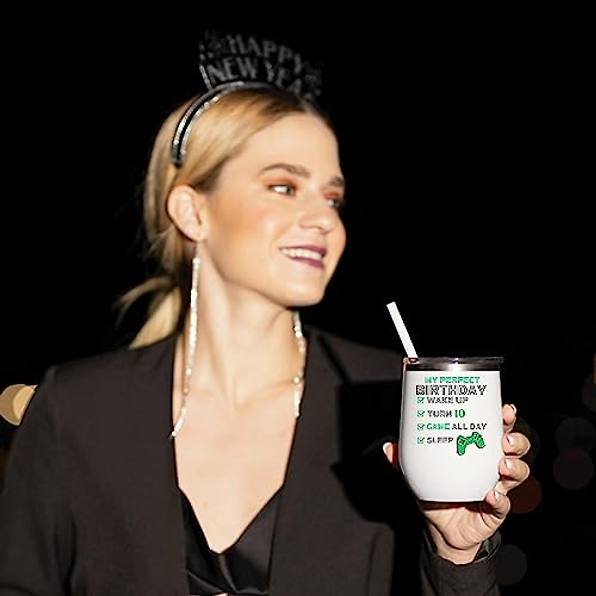 10th Birthday Gamer Gift for 10 Years Old Boys 12oz Wine Tumbler Cup