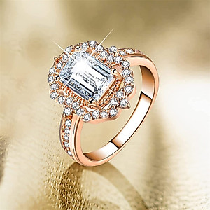 Fashion Women's Zirconia Bling Diamond Engagement Wedding Ring Gift for Your Lover, Gifts for Women/Mom