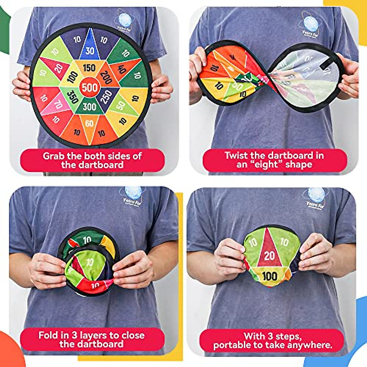 BELLOCHIDDO 14" Dart Board for Kids, Dart Game for 3 4 5 6 7 8 9 10 Years Old Boys & Girls with 8 Sticky Balls, Kids Toys, Indoor Outdoor Party Games Toys, Birthday for Toddlers