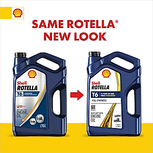 Shell Rotella T6 Full Synthetic 5W-40 Motor Oil, 1 Gallon (3 Pack)