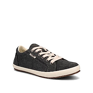 Taos Footwear Women's Star Canvas Sneaker - Style and Comfort Charcoal Wash 9 M US