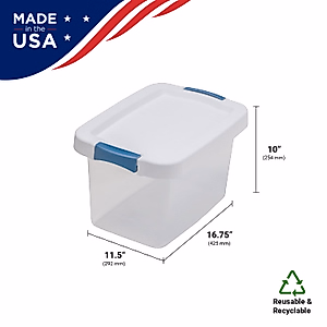 Black+Decker Clear Tote, Plastic Stackable Storage Bin, Organizing Solution, Storage Container Bin with Secure Lid (19 Qt., 4-Pack)