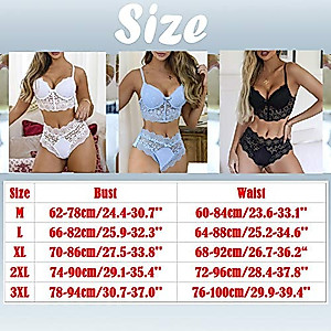 wodceeke Women's Sexy Sling Lace Plus Size Split Lingerie Embroidered Perspective Bodysuit Home Pajamas Set (Black, XXXL)