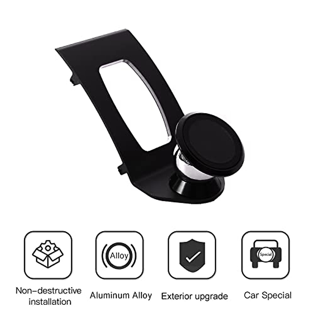 LLKUANG 360-Degree Rotary Cell Phone Holder Mobile Phone Mount for BMW X5 E70 X6 E71 E72 2008-2013 (Black)