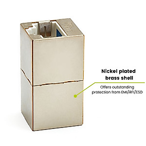 trueCABLE Shielded Cat6 Inline Coupler, PoE++ (4PPoE), UL Listed, ETL Verified, ANSI/TIA 568-2.D Cat 6 Performance Compliant, Female to Female RJ45 Couplers, 6 Pack