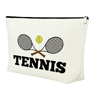 Mxrymvu Tennis Makeup Bag Inspirational Gift for Tennis Lovers Birthday Gift for Women Partners Player Funny Sports Themed Cosmetic Bag for Coach Team Friends