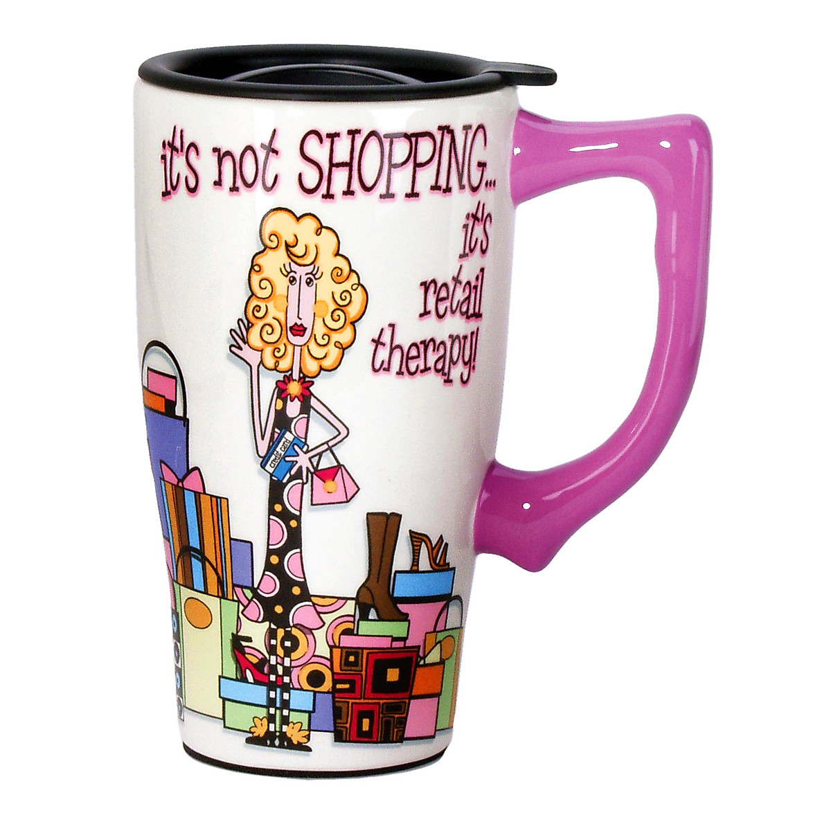 Spoontiques It's Not Shopping Travel Mug, Multi Colored