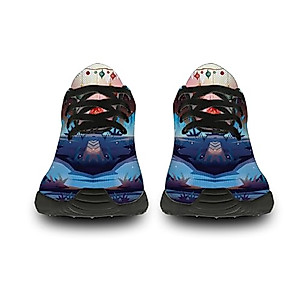 Womens Mens Deer Shoes Running Shoes Tennis Walking Sneakers Reindeer Deer Animal Xmas Shoes Gifts for Women Men,Size 9 Men/10.5 Women Black